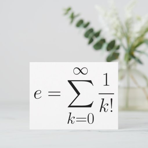Euler's number series postcard | Zazzle