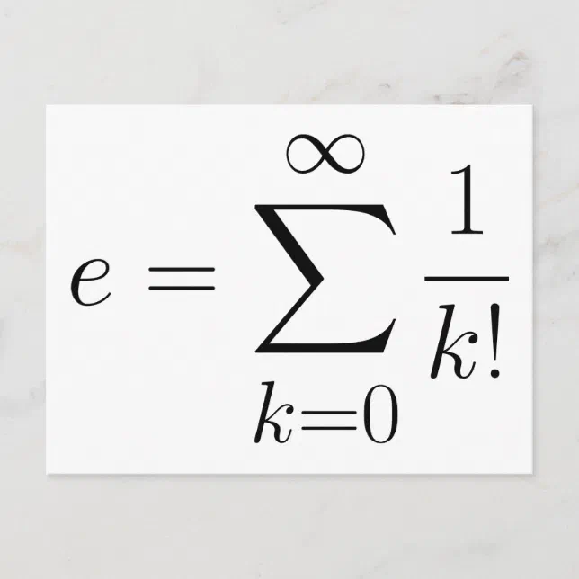 Euler's number series postcard | Zazzle
