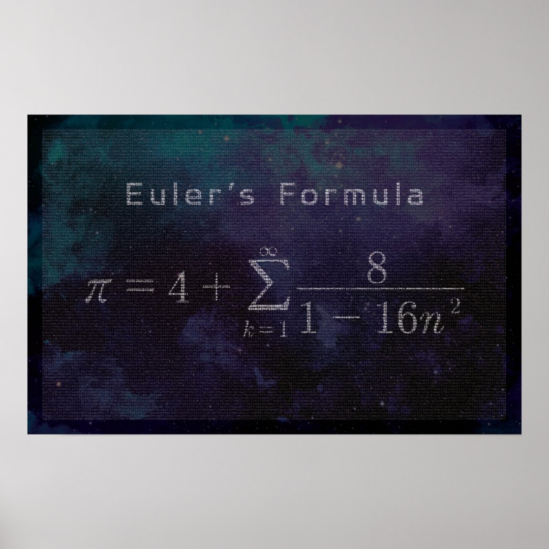 Euler's Pi Formula - Math Poster | Zazzle
