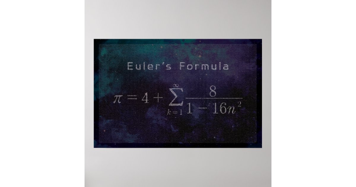 Euler's Pi Formula - Math Poster | Zazzle
