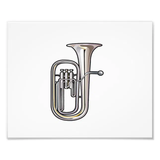 euphonium brass instrument music realistic.png photo print | Zazzle