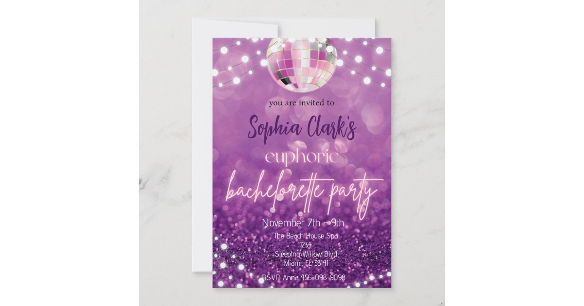 Euphoria Bachelorette Party Invitation | Zazzle