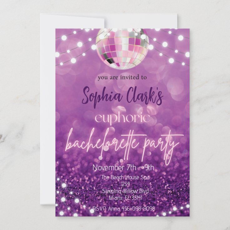 Euphoria Bachelorette Party Invitation | Zazzle