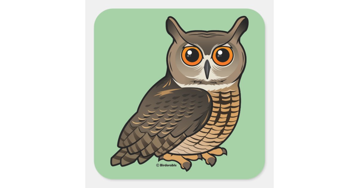 Eurasian Eagle-Owl Square Sticker | Zazzle