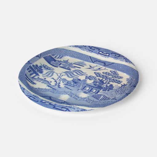 Eureka! Blue Willow Paper Plates for summer. 7" | Zazzle