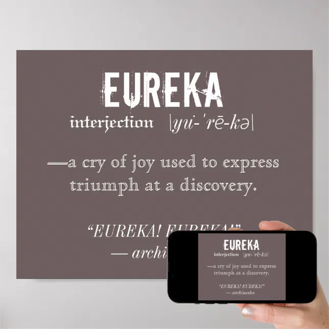 Eureka Definition Archimedes Principle Science Poster | Zazzle