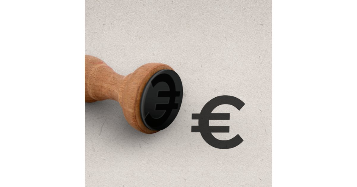 EURO Currency Sign Punch Cards loyalty card Rubber Stamp | Zazzle