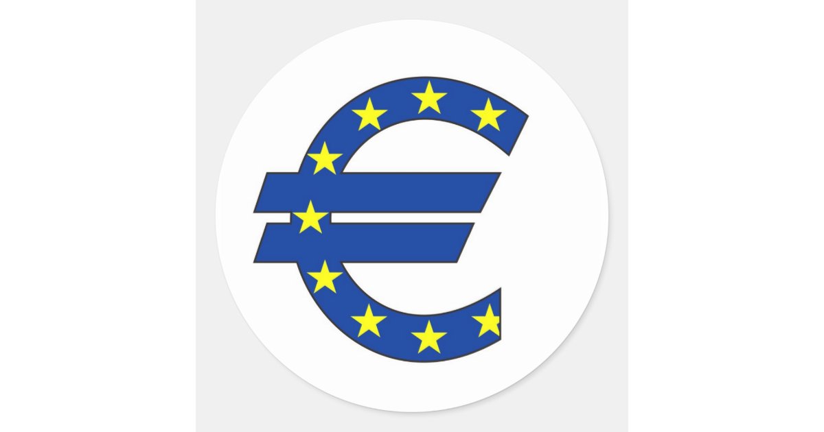 euro currency symbol money sign classic round sticker | Zazzle