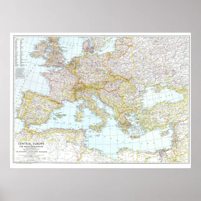 " Europa: 1939 - Detaillierte Landkarte ... Poster | Zazzle