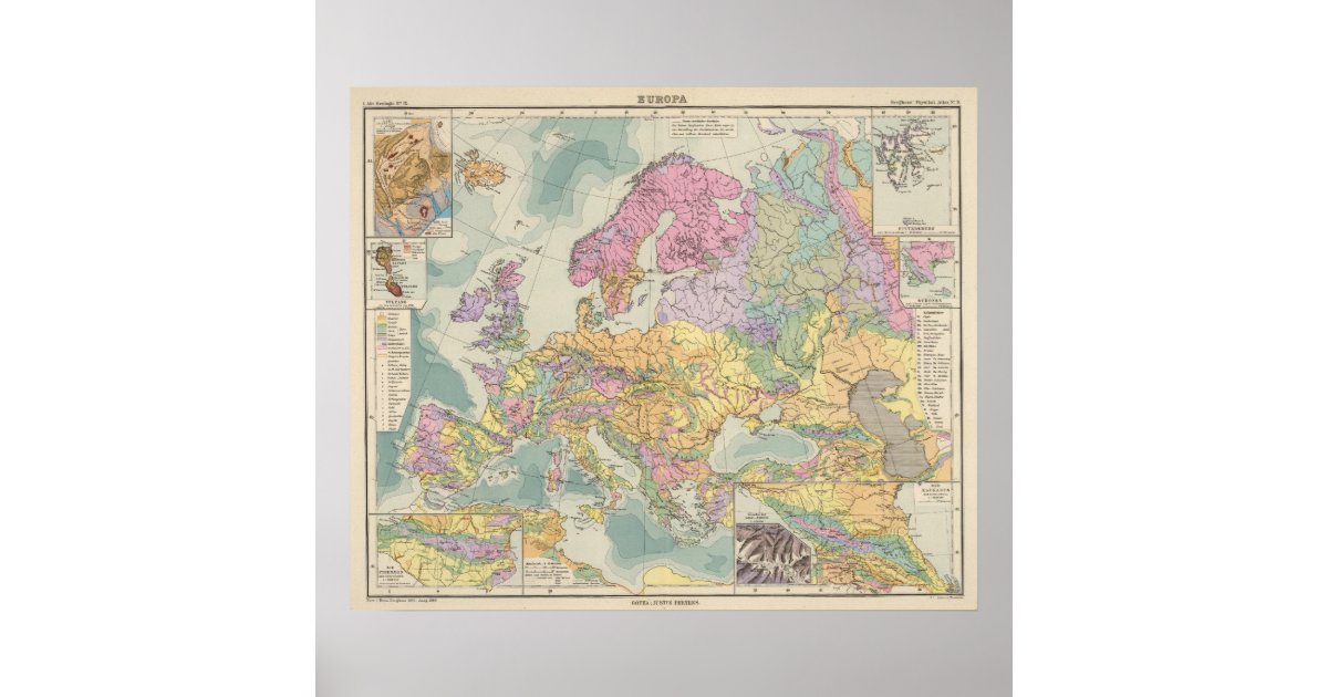 Europa - Geologic Map of Europe Poster | Zazzle