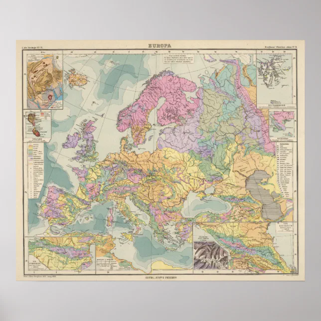 Europa - Geologic Map of Europe Poster | Zazzle