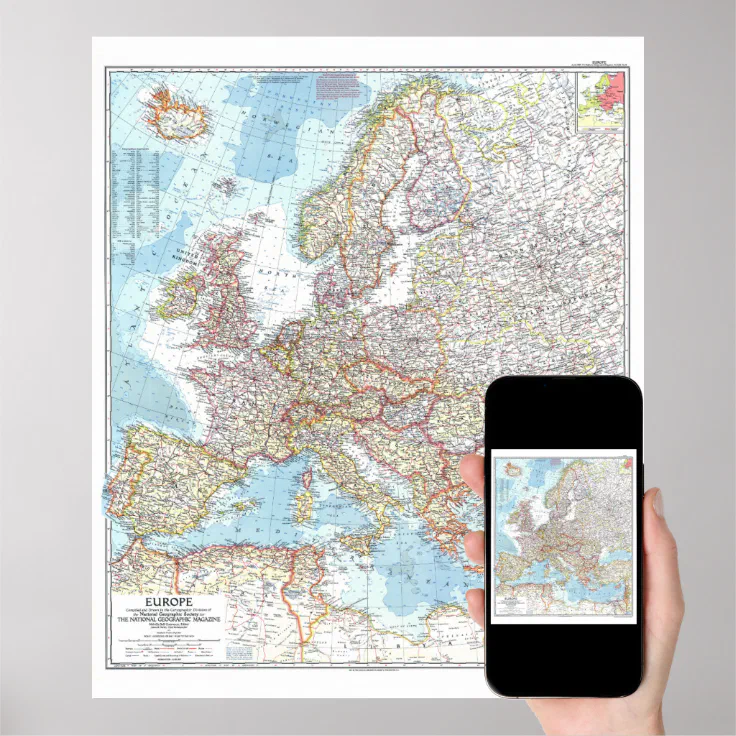 " Europe : 1957 - Detailed history map ... Poster | Zazzle