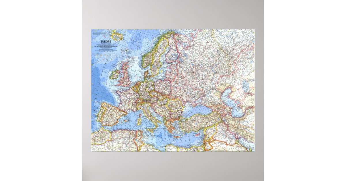 " Europe: 1962 Detailed MAP ... Poster | Zazzle