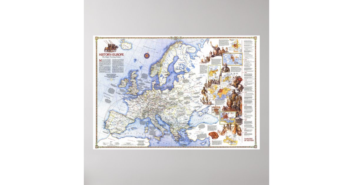 " Europe: 1983 - Detaillierte Geschichtskarte ... Poster | Zazzle
