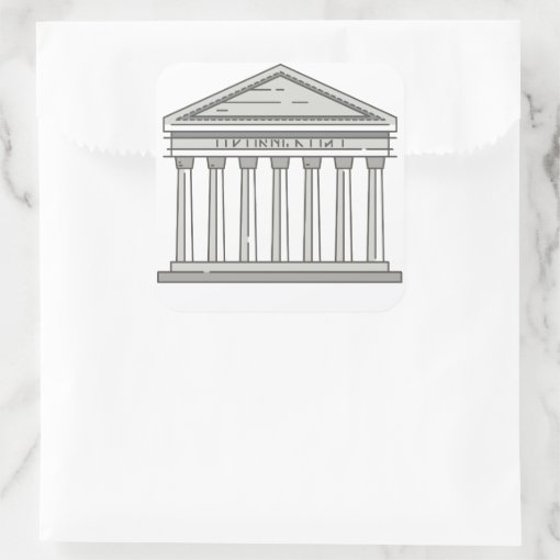 Europe ancient roman pantheon temple WorldLandmark Square Sticker | Zazzle