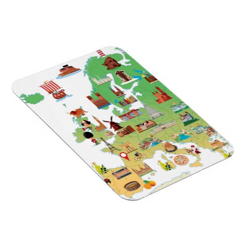 Europe Cartoon Map Magnet | Zazzle