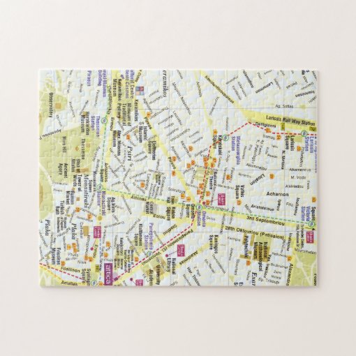 Europe Greece athens city map puzzle | Zazzle