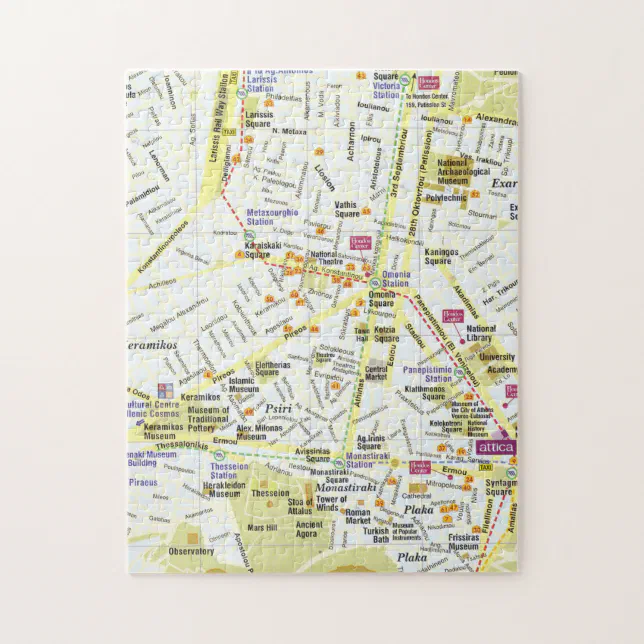 Europe Greece athens city map puzzle | Zazzle