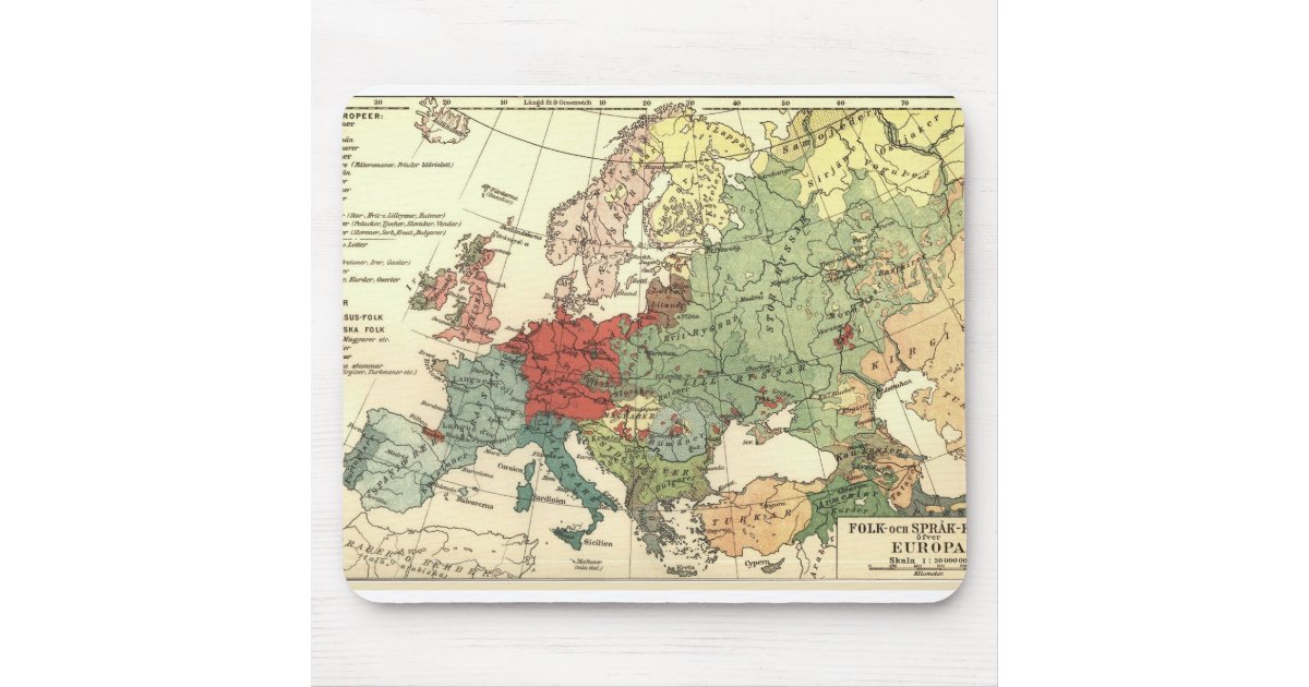 Europe Map Countries World Antique Mouse Pad | Zazzle