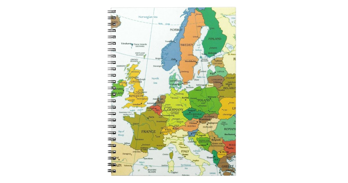 Europe map notebook | Zazzle