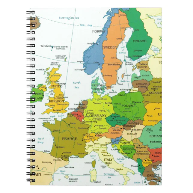 Europe map notebook | Zazzle