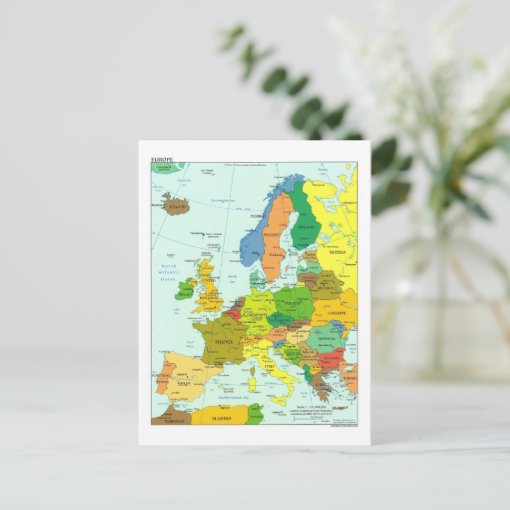 Europe map postcard | Zazzle