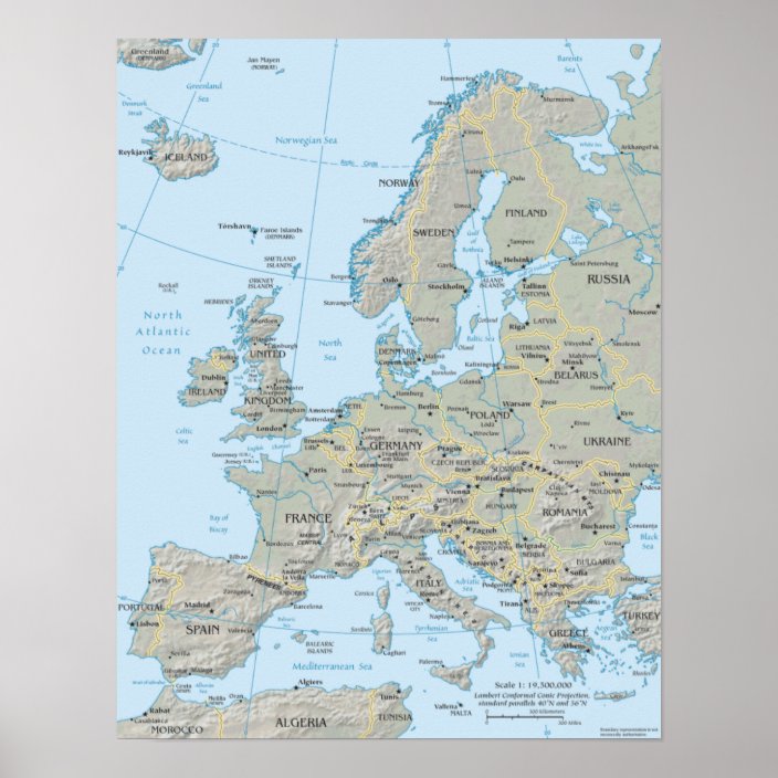 Europe Map Poster | Zazzle.com