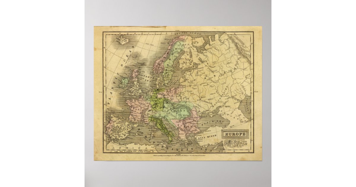 Europe Olney Map Poster | Zazzle