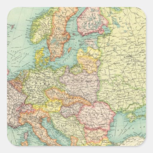 Europe political Map Square Sticker | Zazzle