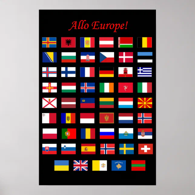 European Countries Flags poster | Zazzle