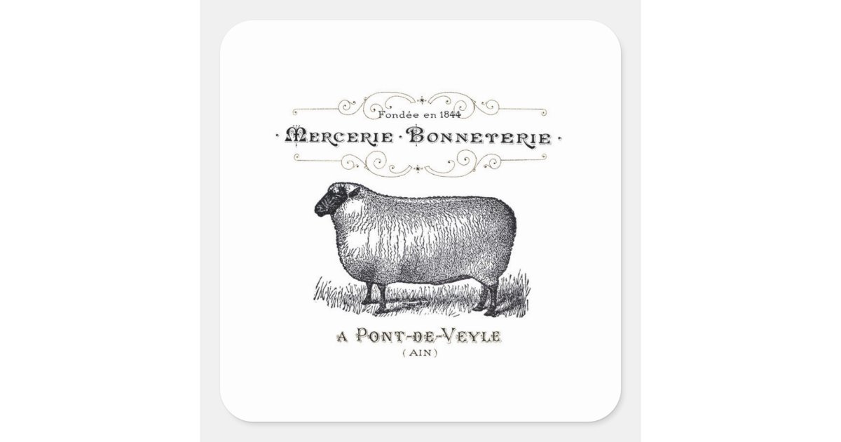 European "Old World" Stickers - Sheep | Zazzle