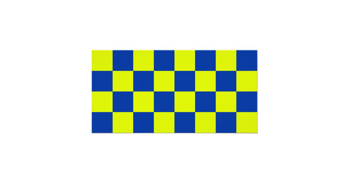 european police cars square colors checkered patte photo print | Zazzle