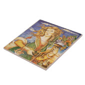 European Spanish Tile Woman Cornucopia Mosaic | Zazzle