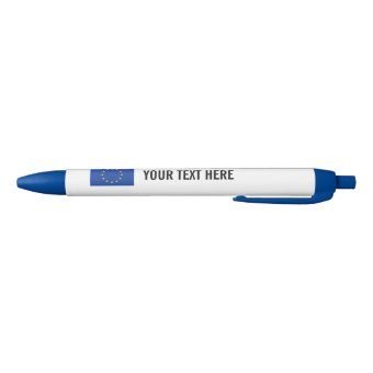 European Union EU flag promo pens with custom text | Zazzle