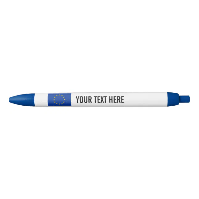 European Union EU flag promo pens with custom text | Zazzle