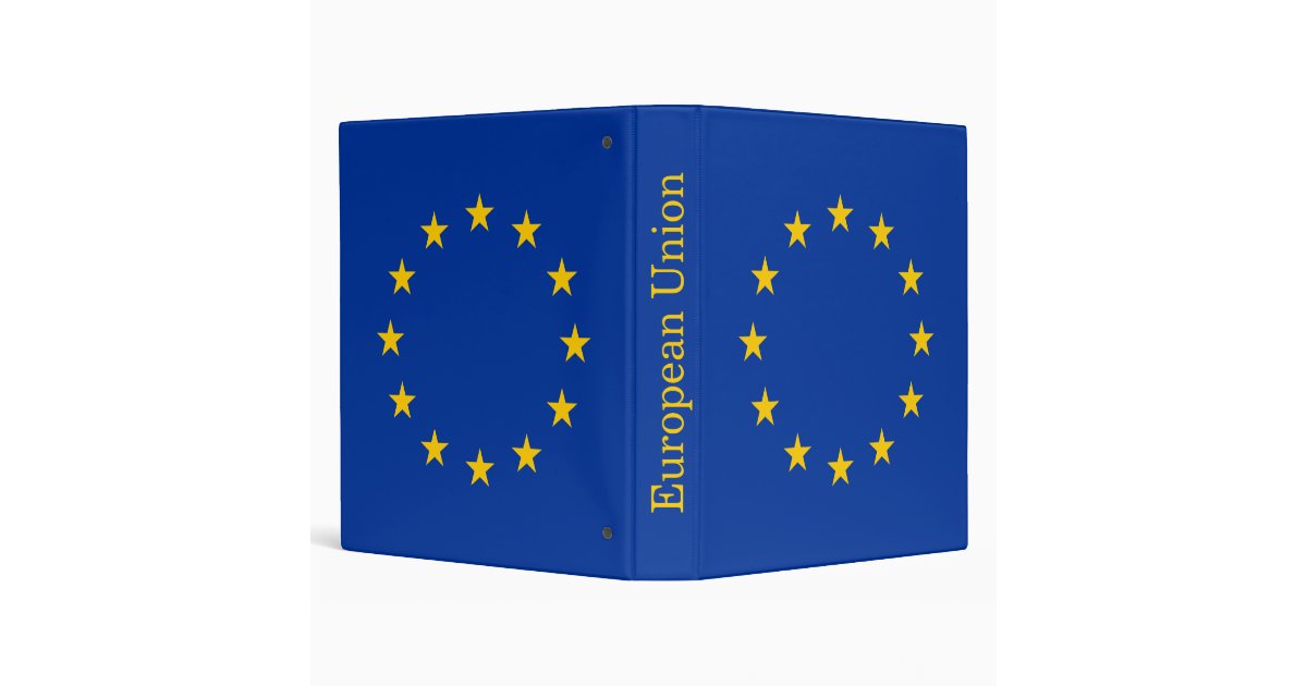 European Union Flag 3 Ring Binder | Zazzle