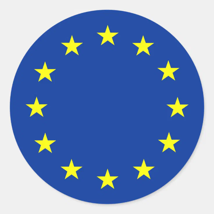 european union flag classic round sticker | Zazzle