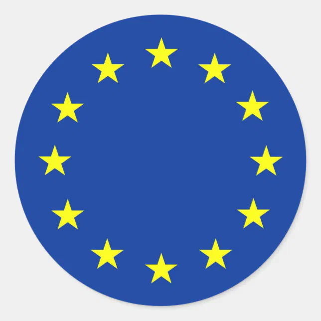 european union flag classic round sticker | Zazzle