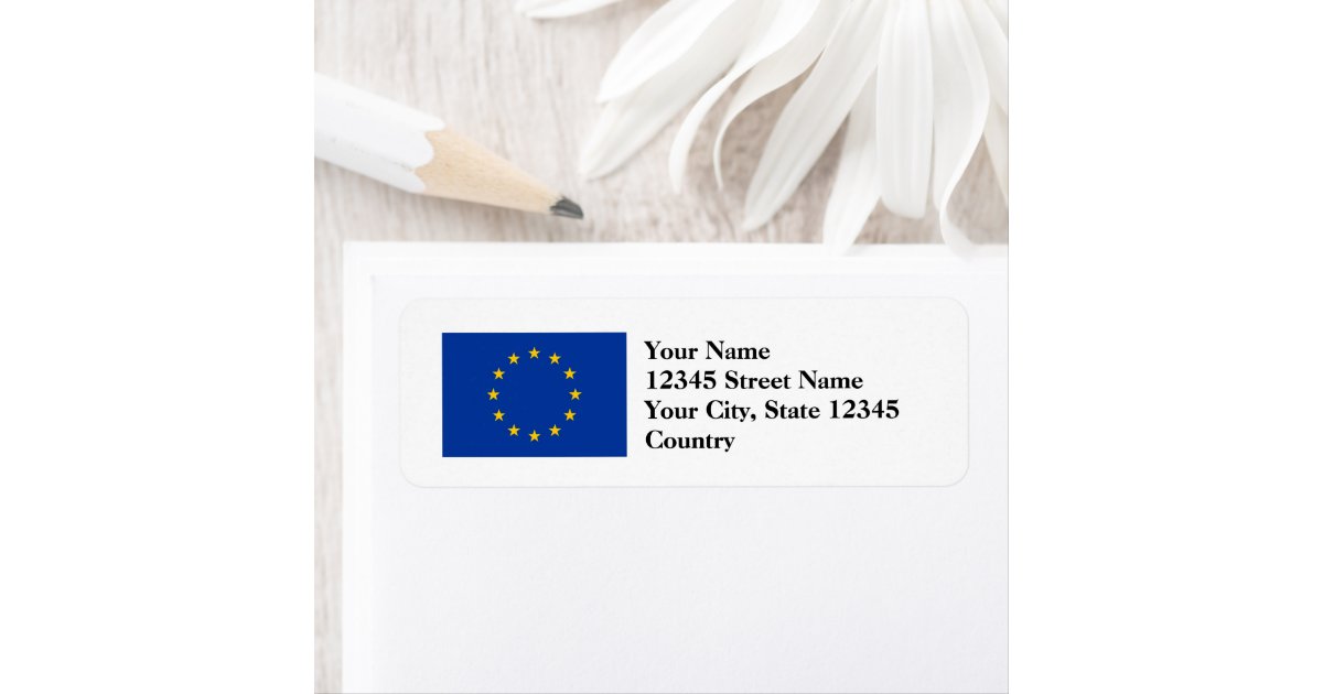 European Union flag Return Address Labels | Zazzle