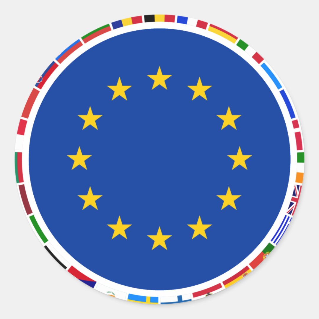 European Union Flags Classic Round Sticker | Zazzle