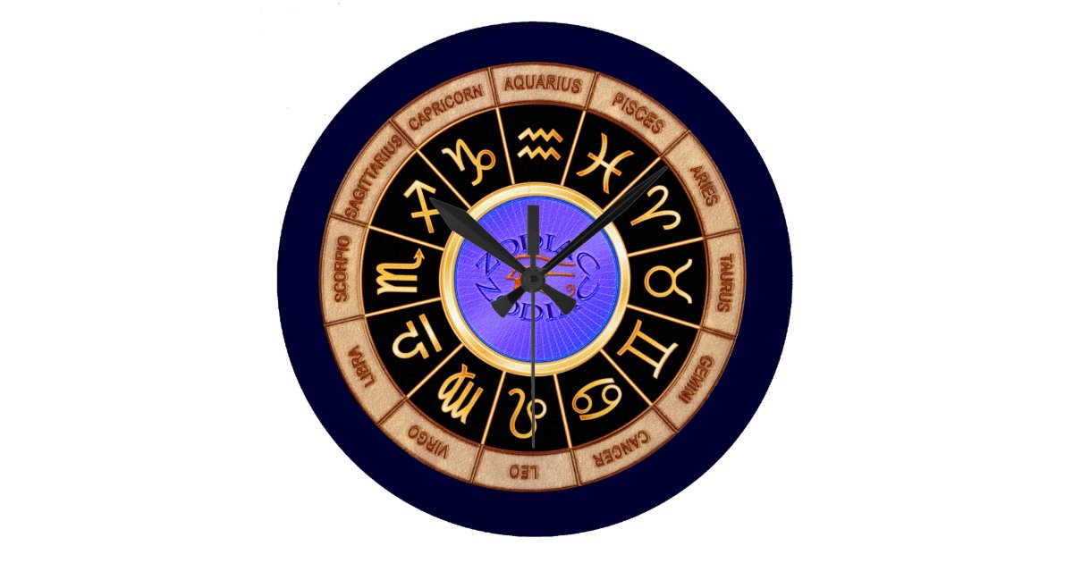European Zodiac Signs Large Clock | Zazzle.com