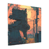 Evangelion Unit 01 Anime Palette: Sunset Cityscape Metal Print | Zazzle
