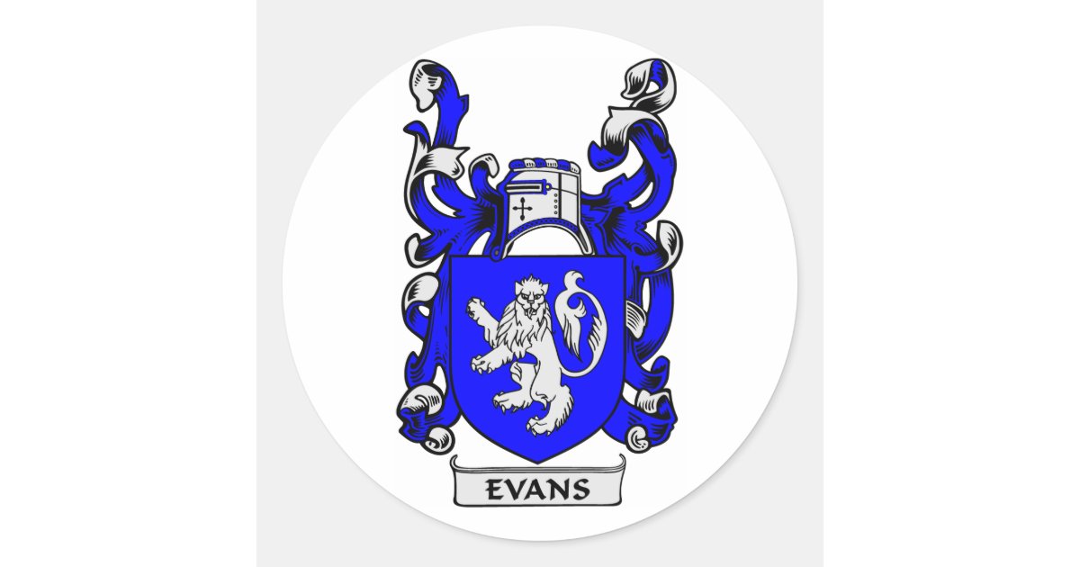 EVANS Coat of Arms Classic Round Sticker | Zazzle