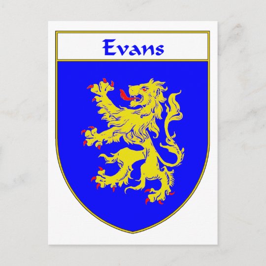 Evans Coat of Arms/Family Crest (Wales) Postcard | Zazzle.com