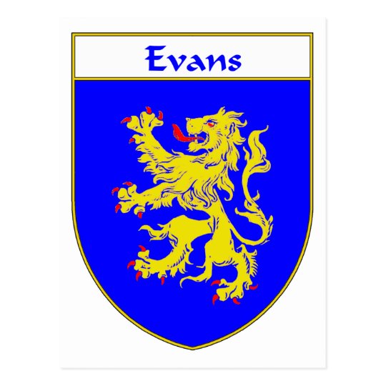 Evans Coat of Arms/Family Crest (Wales) Postcard | Zazzle.com