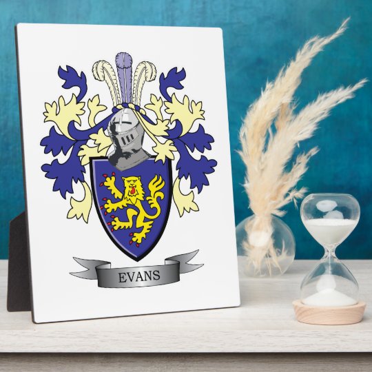 Evans Family Crest Coat of Arms Plaque | Zazzle.com