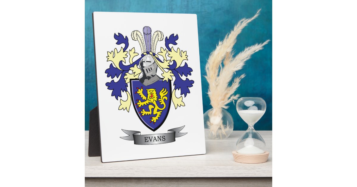 Evans Family Crest Coat of Arms Plaque | Zazzle