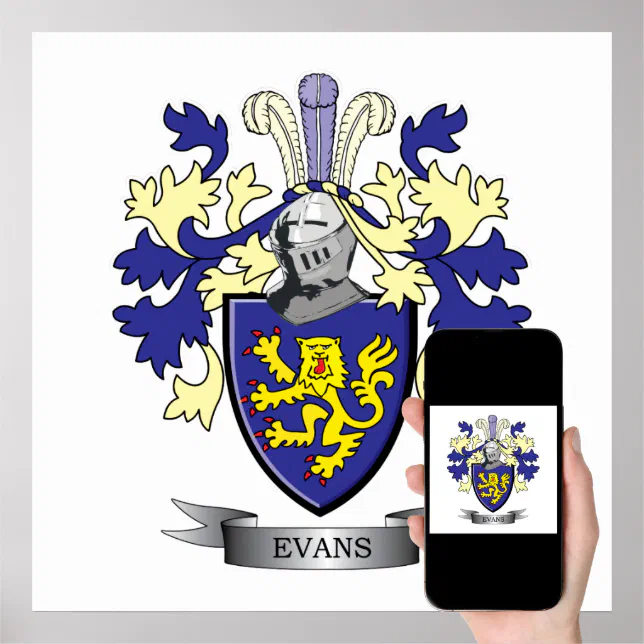 Evans Family Crest Coat of Arms Poster | Zazzle