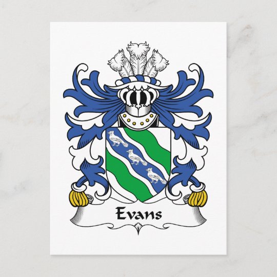 Evans Family Crest Postcard | Zazzle.com
