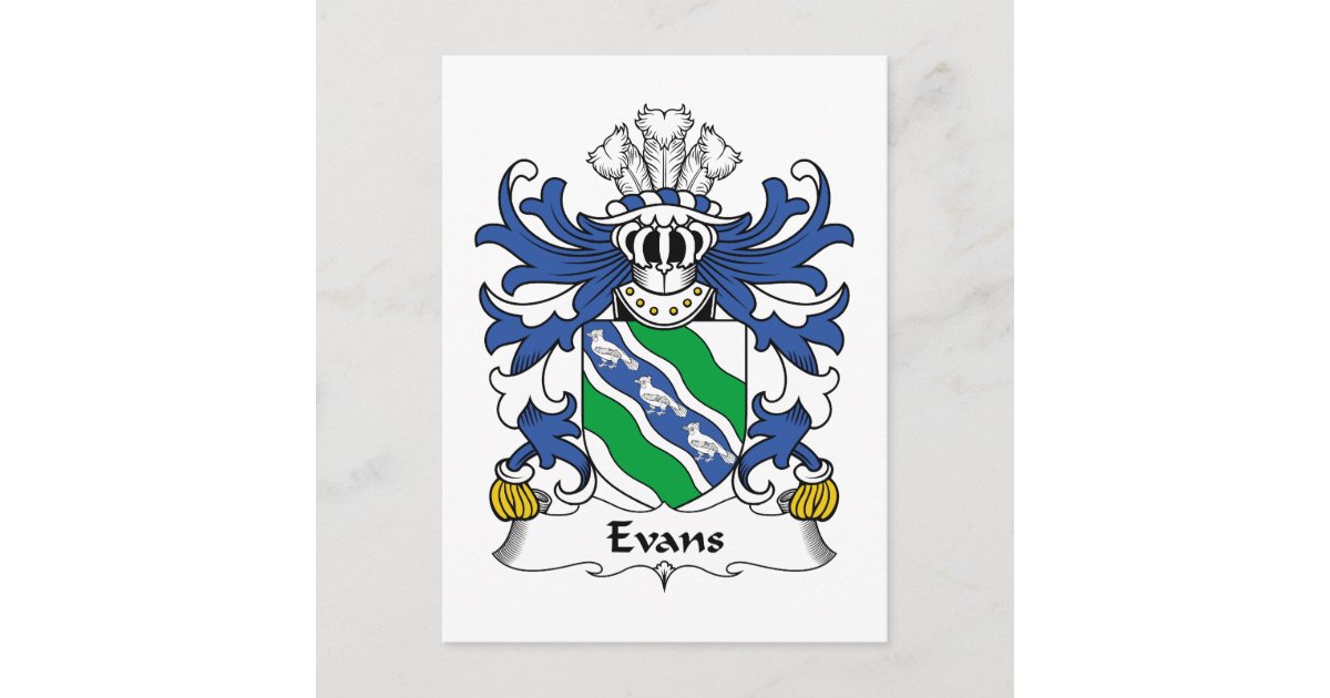 Evans Family Crest Postcard | Zazzle